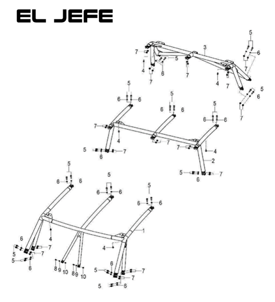 ROPS assembly Ⅰ (Black) - SpeedUTVParts